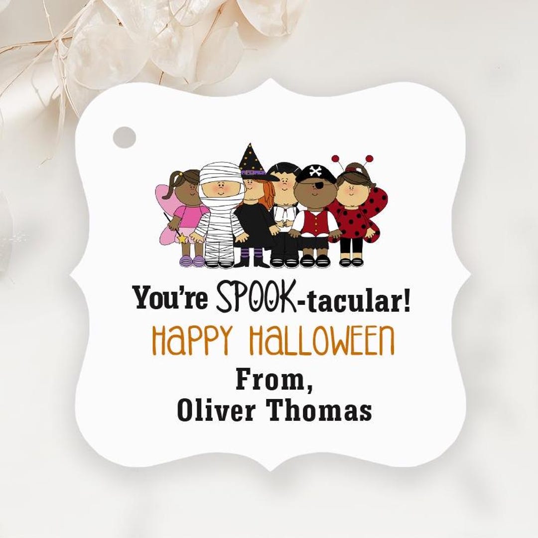 Halloween Treat Bag Tags, Friend Classmate Halloween Favor Tags, Spook ...