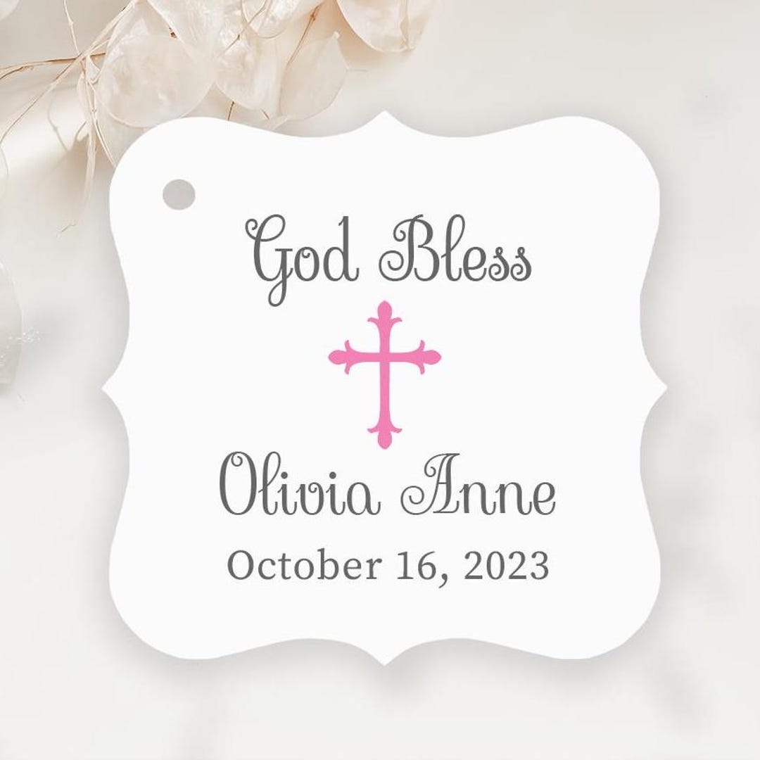 Christian God Bless Favor Tags, Black and White Religious Cross Gift ...