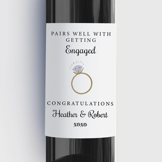 Pairs Well With Getting Engaged, Wine Gift Idea Engaged Couple ...