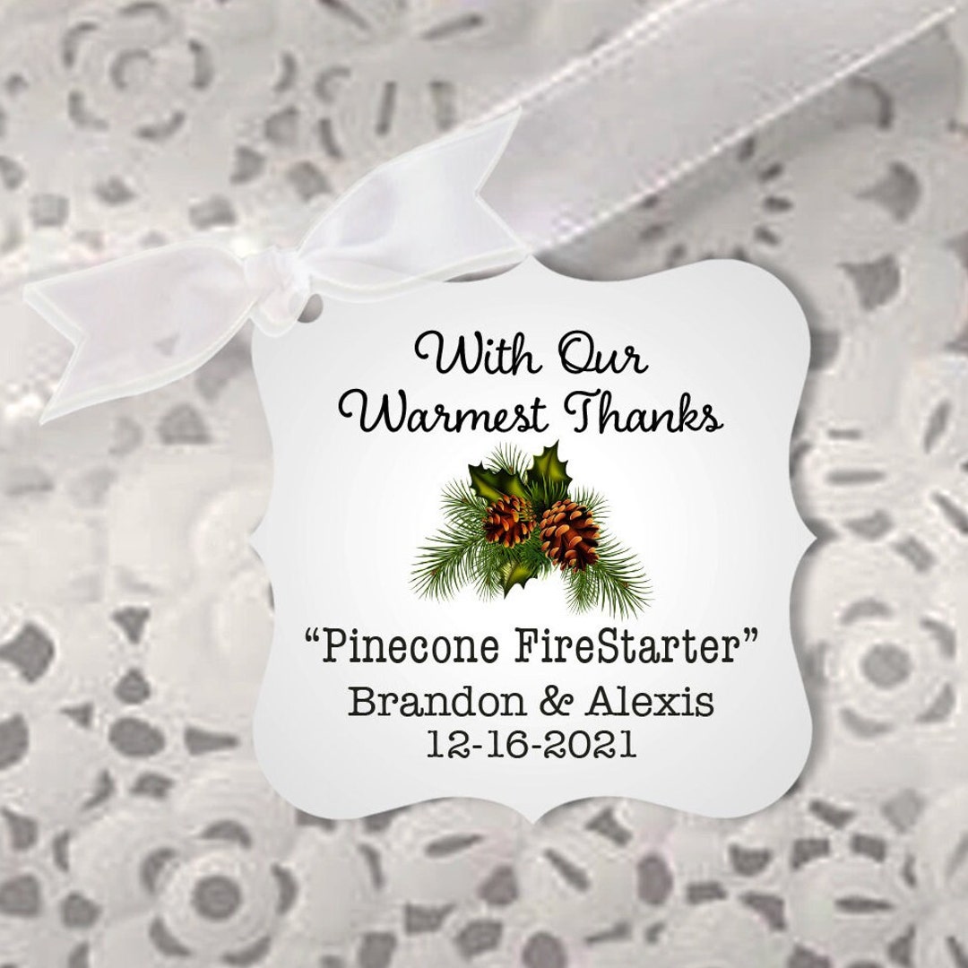 Wedding Pinecone Fire Starter Tags Autumn Engagement Thank - Etsy