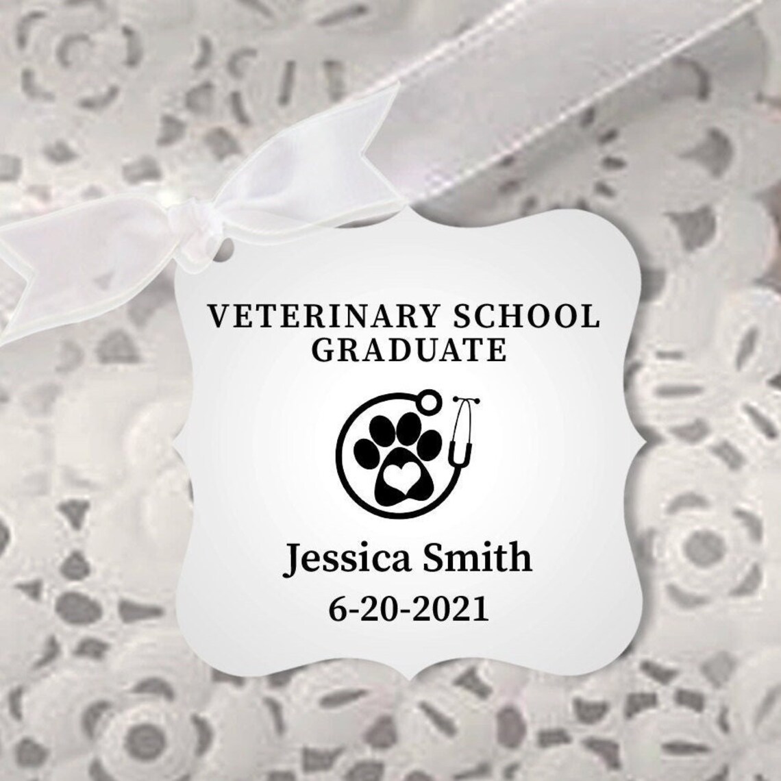 Veterinary School Graduation Party Favor Tags Paw-print and - Etsy