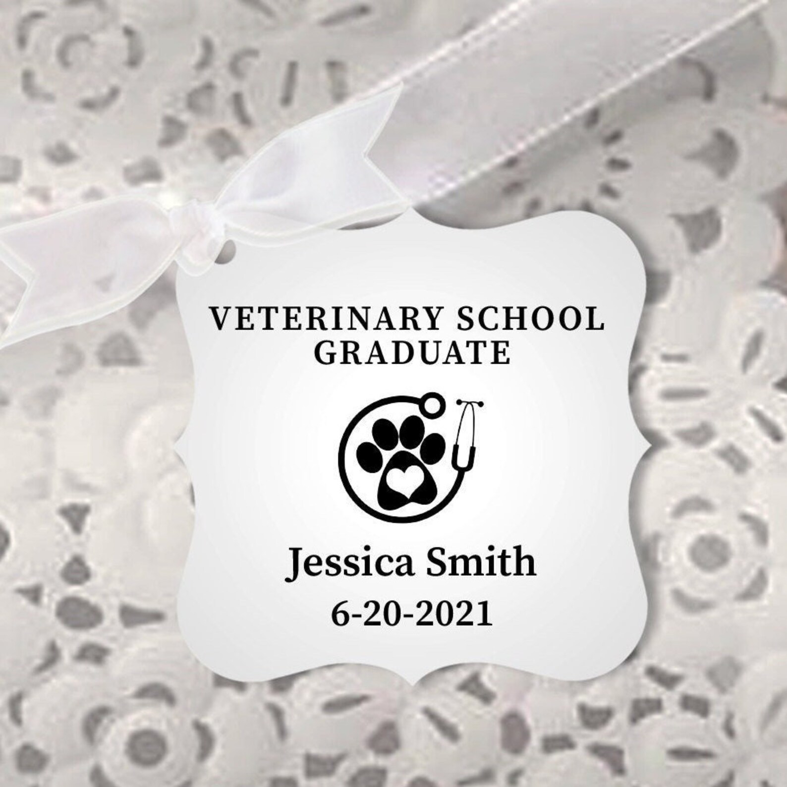 Veterinary School Graduation Party Favor Tags Paw-print and - Etsy