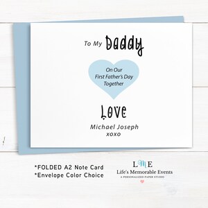 To My Daddy on Our 1st Father's Day Card Blue Heart Notecard First ...