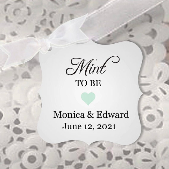 Mint To Be Wedding Favor Tags, Mint Candy Favor Tags, Personalized Mint ...