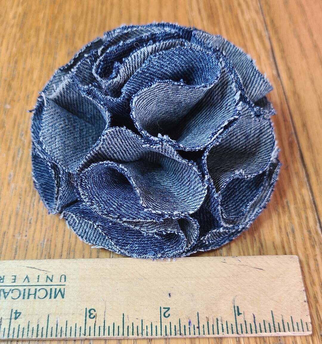 4" Denim Flower - Etsy
