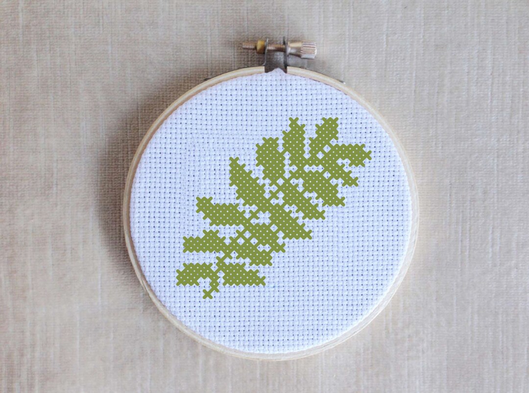 Leaf No. 2 Black Locust Silhouette Cross Stitch PDF Pattern 3" Hoop - Etsy