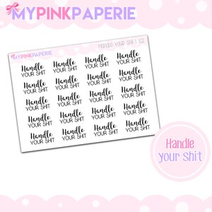 162 handle Your Shit Script Lettering Stickers - Etsy