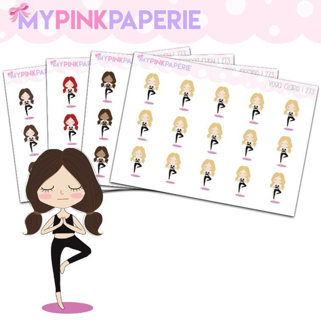 273 Yoga Girls Cute Girl Stickers - Etsy