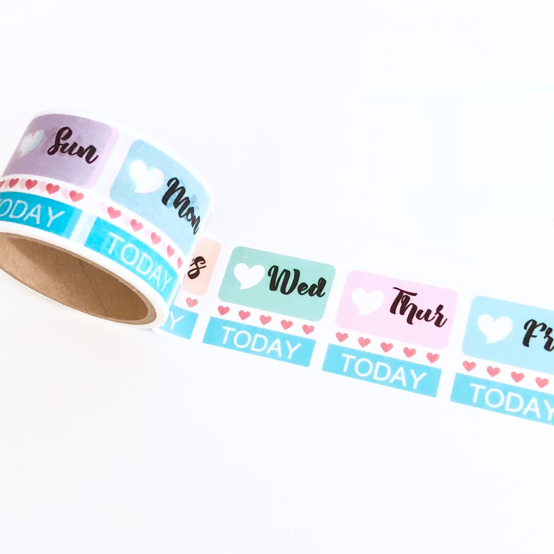 Large Weekly Header Washi Tape Roll - Etsy