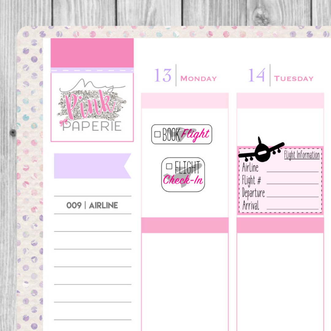 009 | Flight Reminder Stickers - Etsy