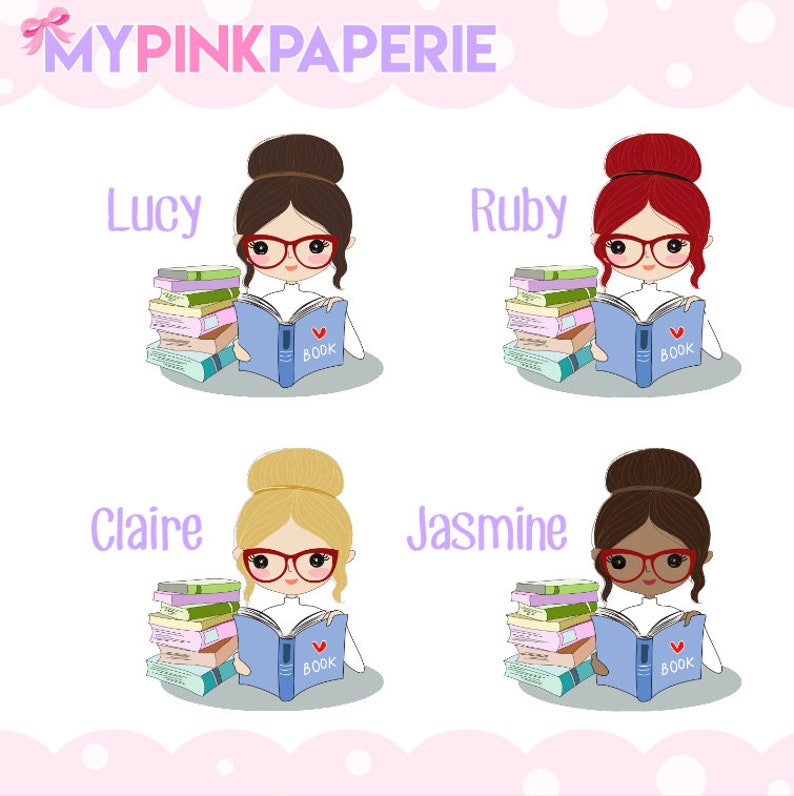 274 Girls Read Cute Girl Stickers | Etsy