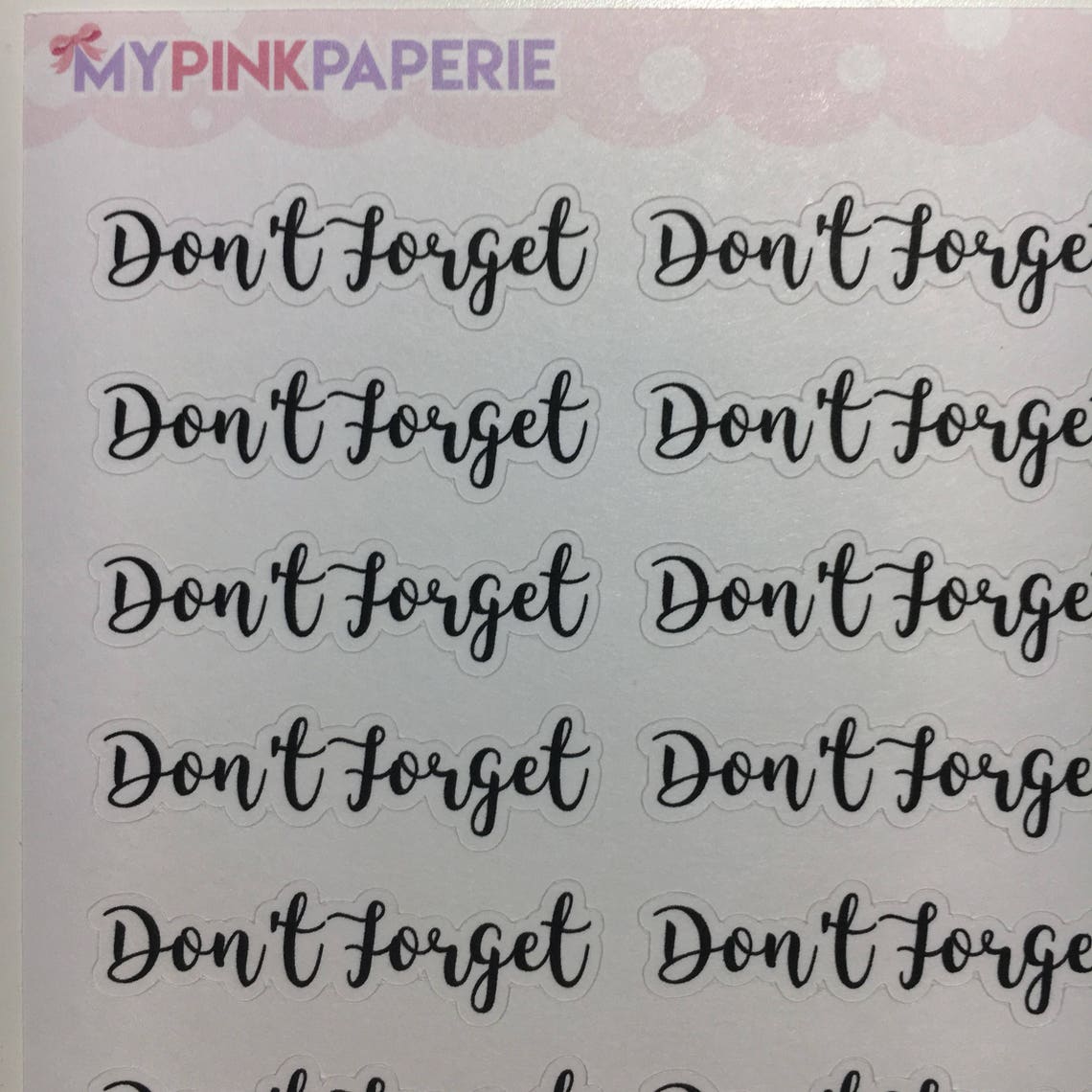 052 don't Forget Script Stickers | Etsy