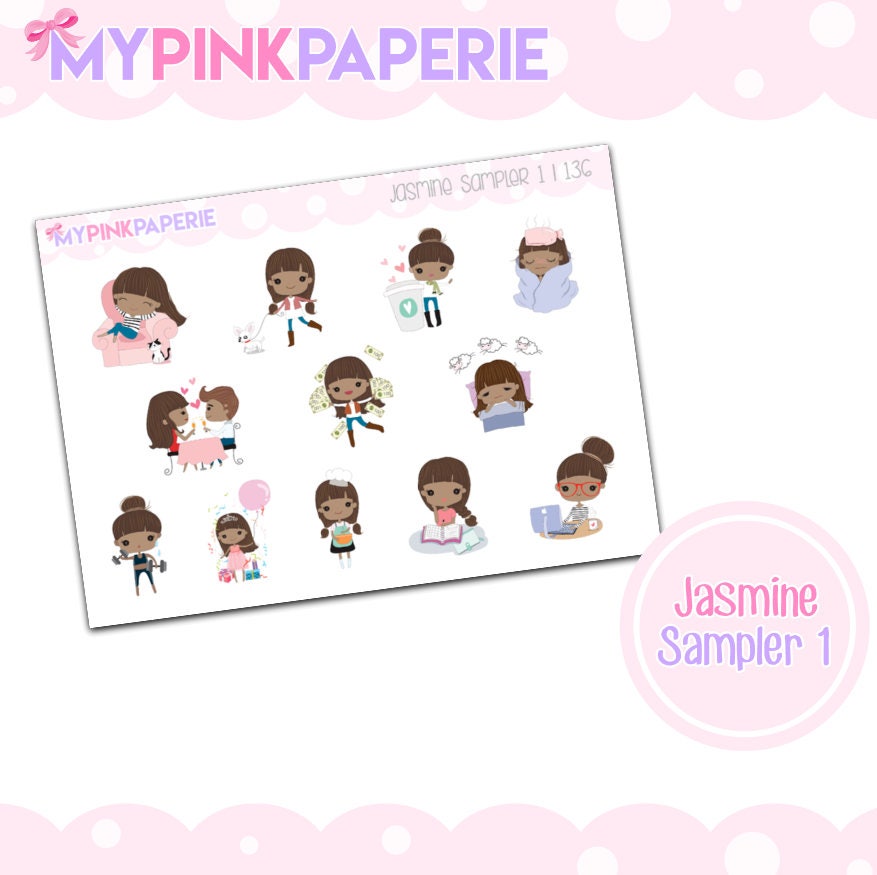 136 Girls Activity Samplers 1 Cute Girl Stickers - Etsy