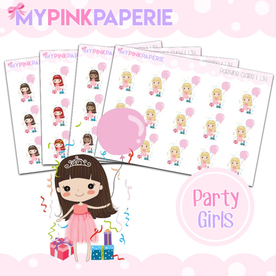 134 Party Girls Cute Girl Stickers - Etsy