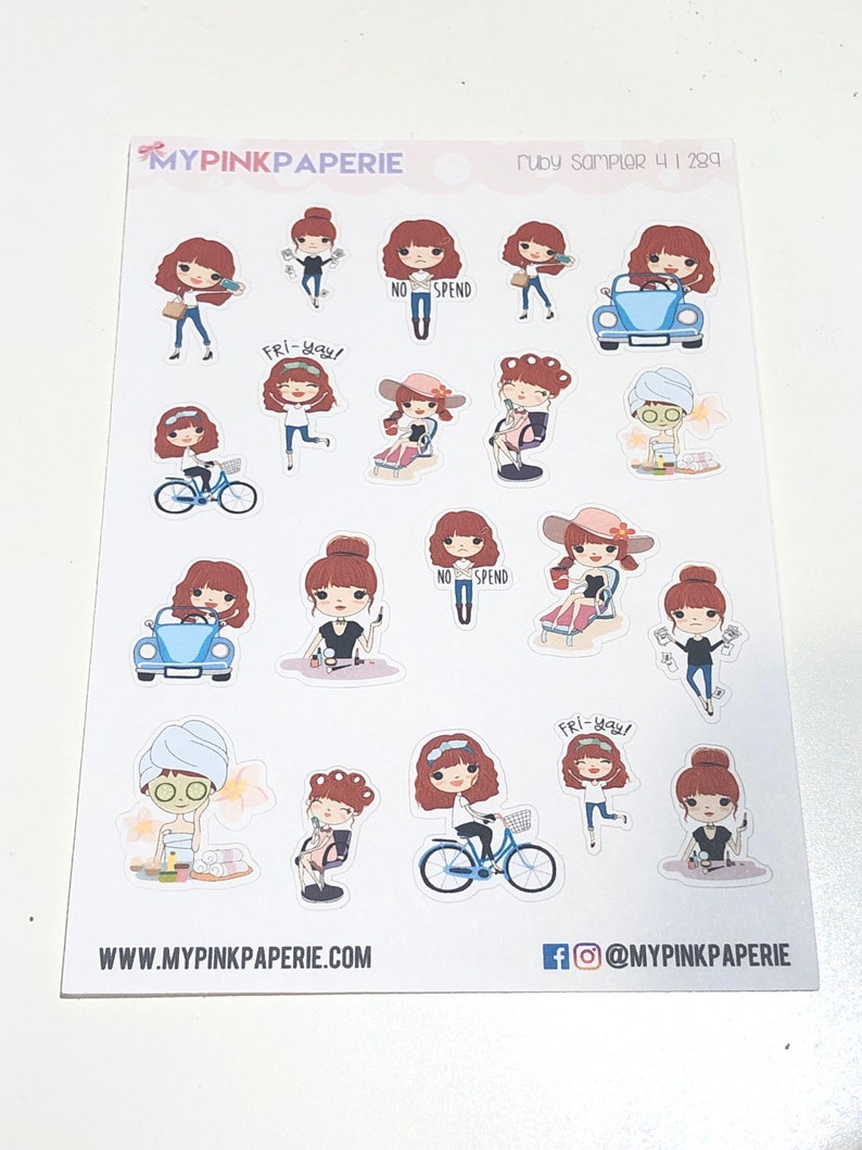 289 Girl's Sampler 4 Cute Girl Stickers | Etsy