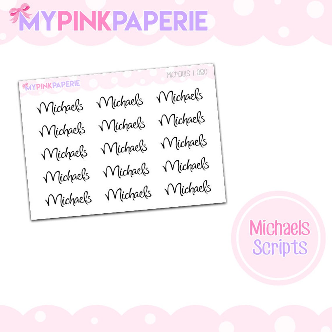 080 michaels Script Stickers - Etsy