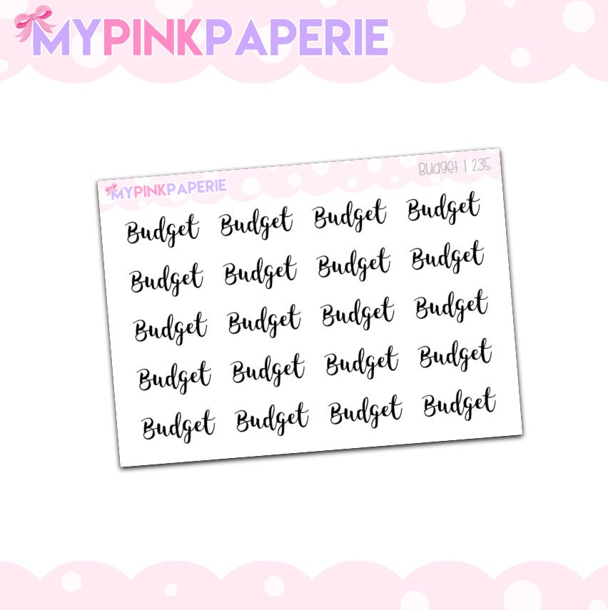 235 Budget Script Lettering Stickers | Etsy