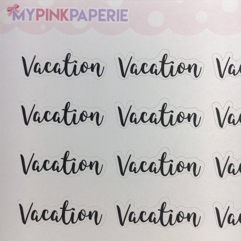 059 vacation Script Stickers | Etsy
