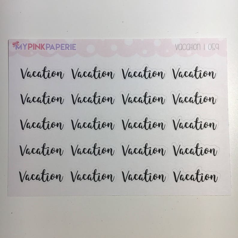 059 vacation Script Stickers - Etsy