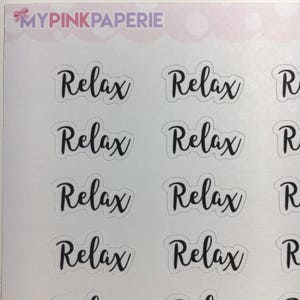 083 relax Script Script Stickers | Etsy