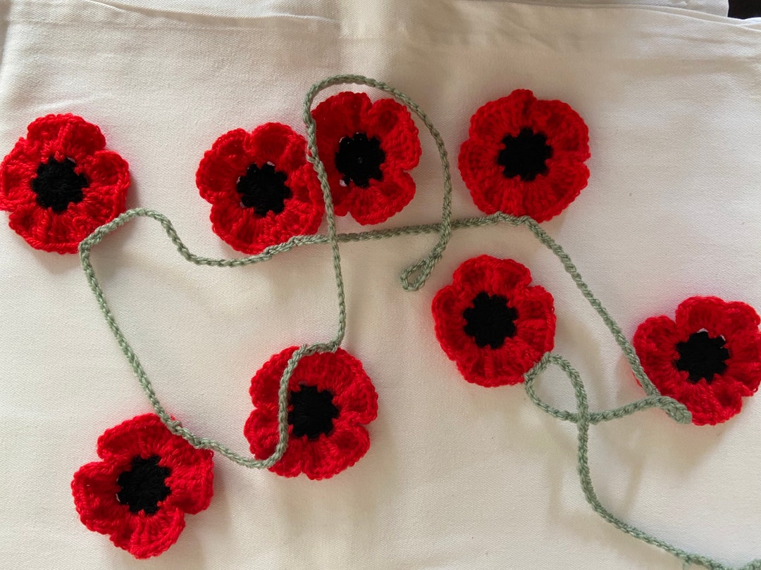Poppy Bunting, Garland, Wall Decor, Window Display, Remembrance, Gift ...