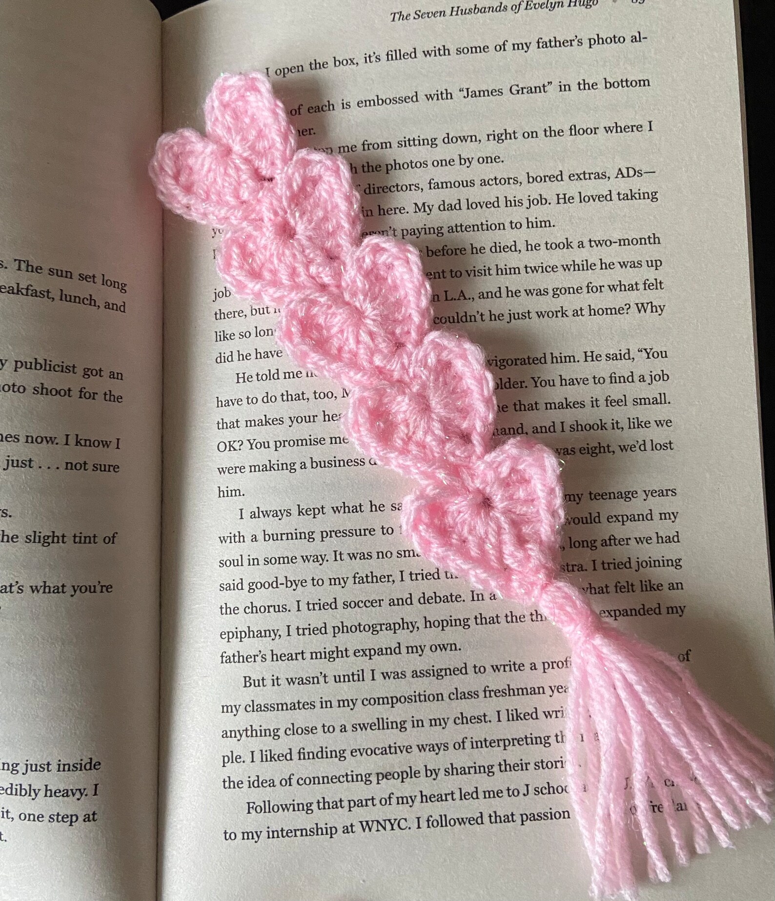 Crochet Heart Bookmark With Tassel, Handmade Sparkle Yarn - Etsy
