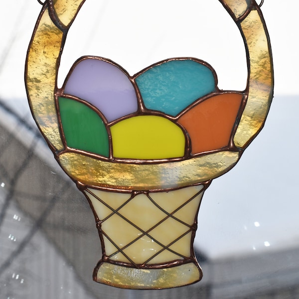 Stained Glass Hanging Basket - Etsy