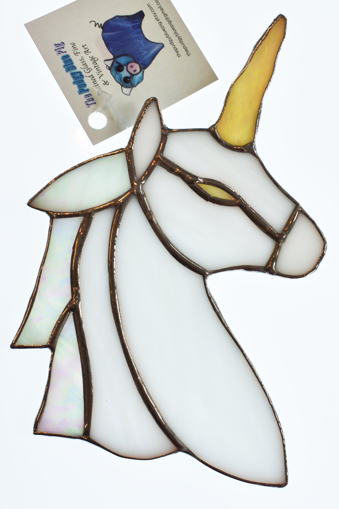 Unicorn Head Stained Glass Suncatcher Hanging Window Ornament - Etsy