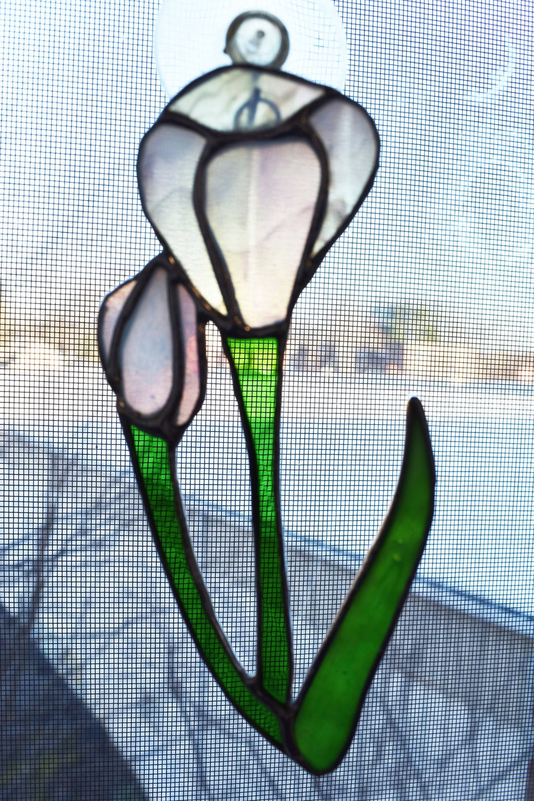 Crocus Stained Glass Suncatcher Hanging Window Ornament - Etsy