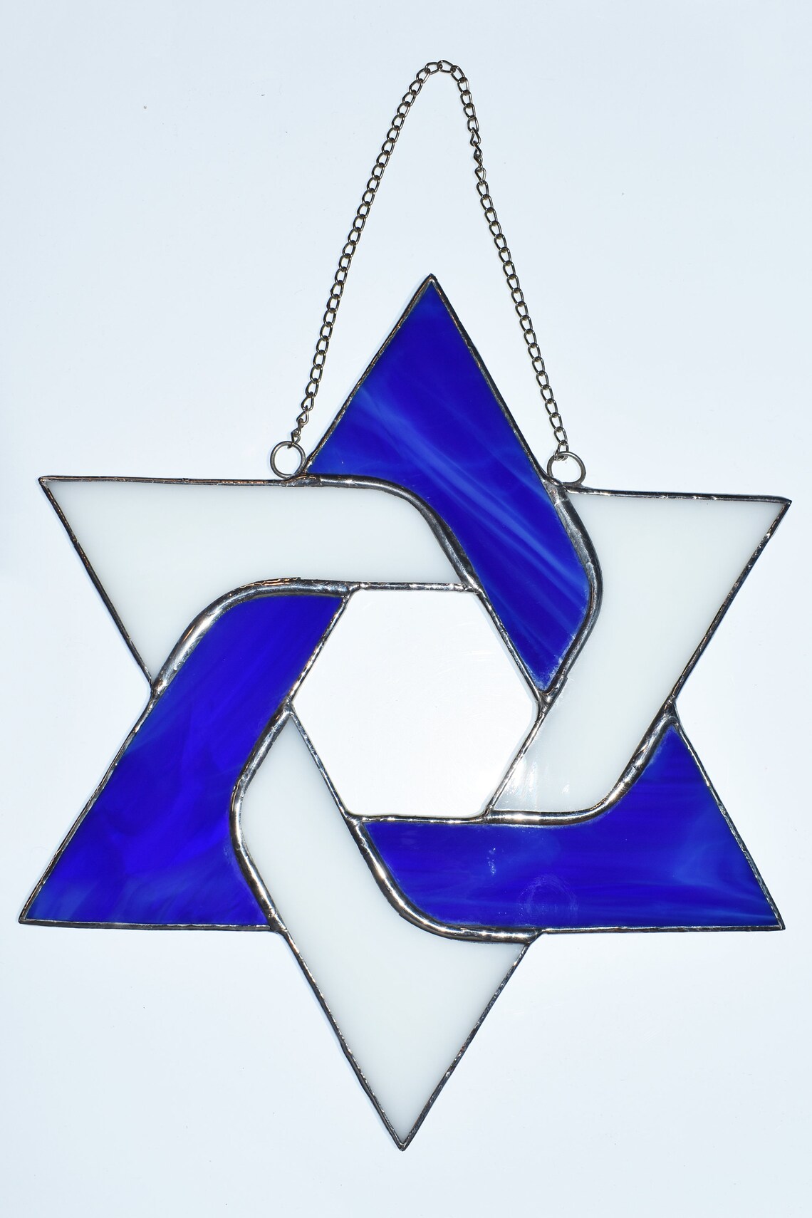 Star of David Stained Glass Suncatcher Hanging Window Ornament | Etsy