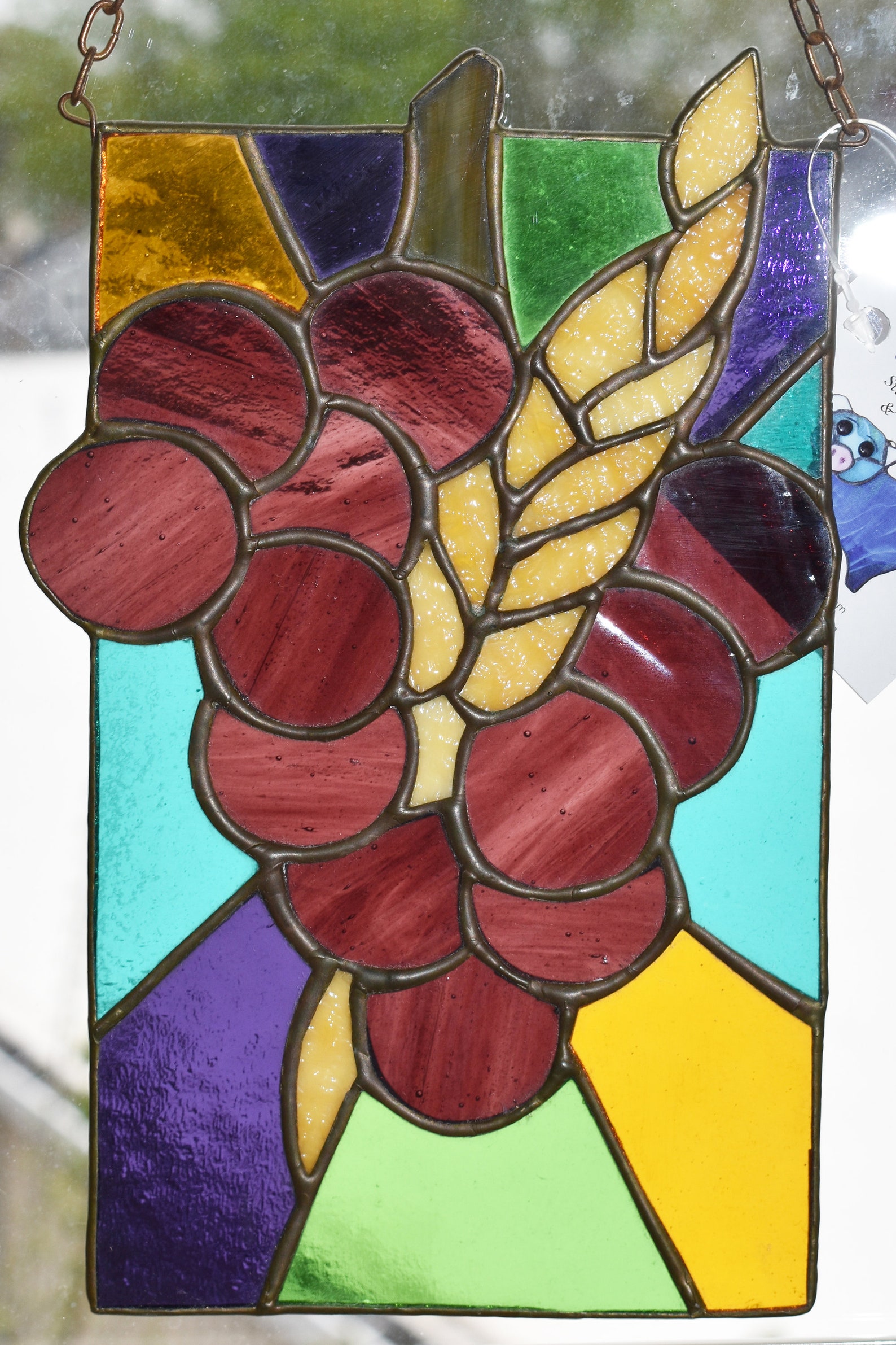 Grapes and Wheat Stained Glass Suncatcher And/or Hanging Panel - Etsy