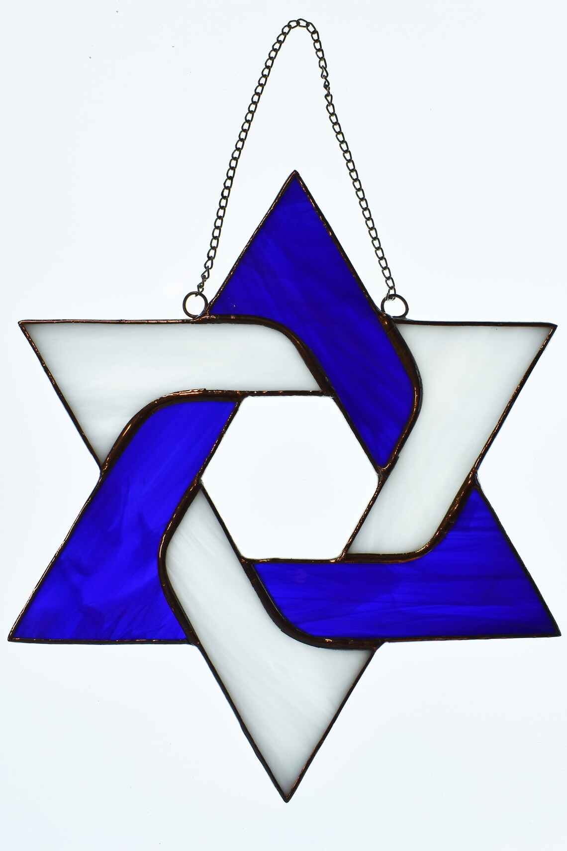 Star of David Stained Glass Suncatcher Hanging Window Ornament | Etsy