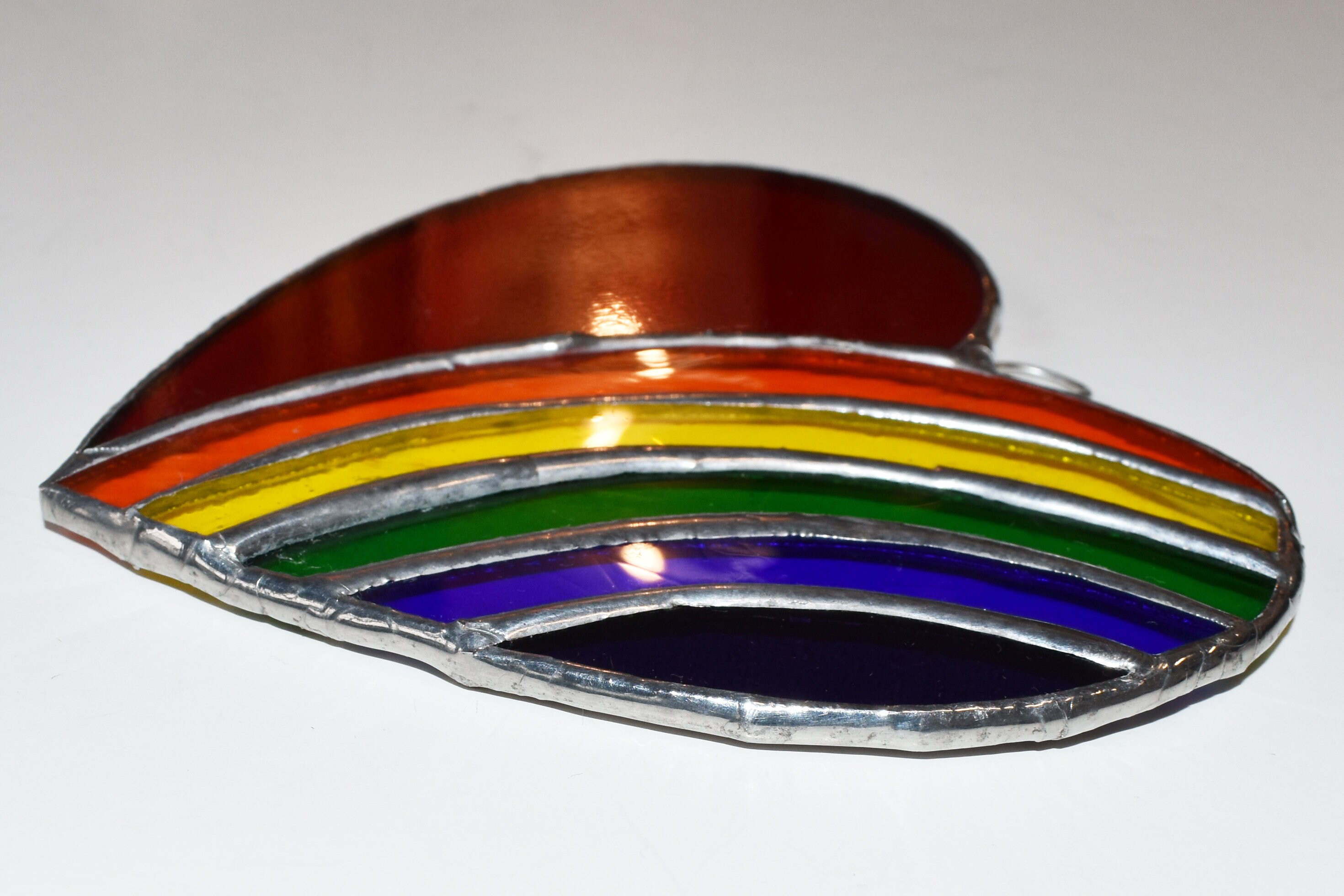 Rainbow Heart Stained Glass Suncatcher Ornaments | Etsy