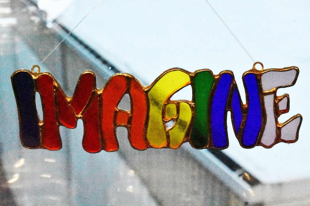 Imagine Rainbow Bubble-style Letter Text Stained Glass Suncatcher ...