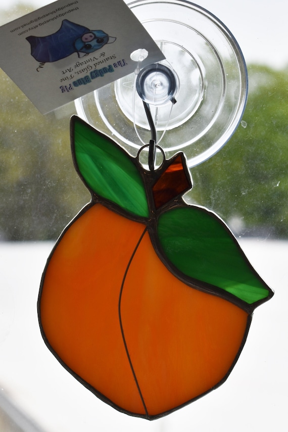 Sumptious Summer Peach Stained Glass Suncatcher Window - Etsy