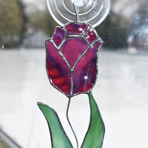 Lady Slipper Stained Glass Suncatcher Hanging Window Ornament - Etsy