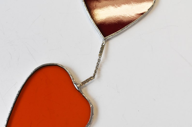 Rainbow Heart Chain Stained Glass Suncatcher Window Hanging | Etsy