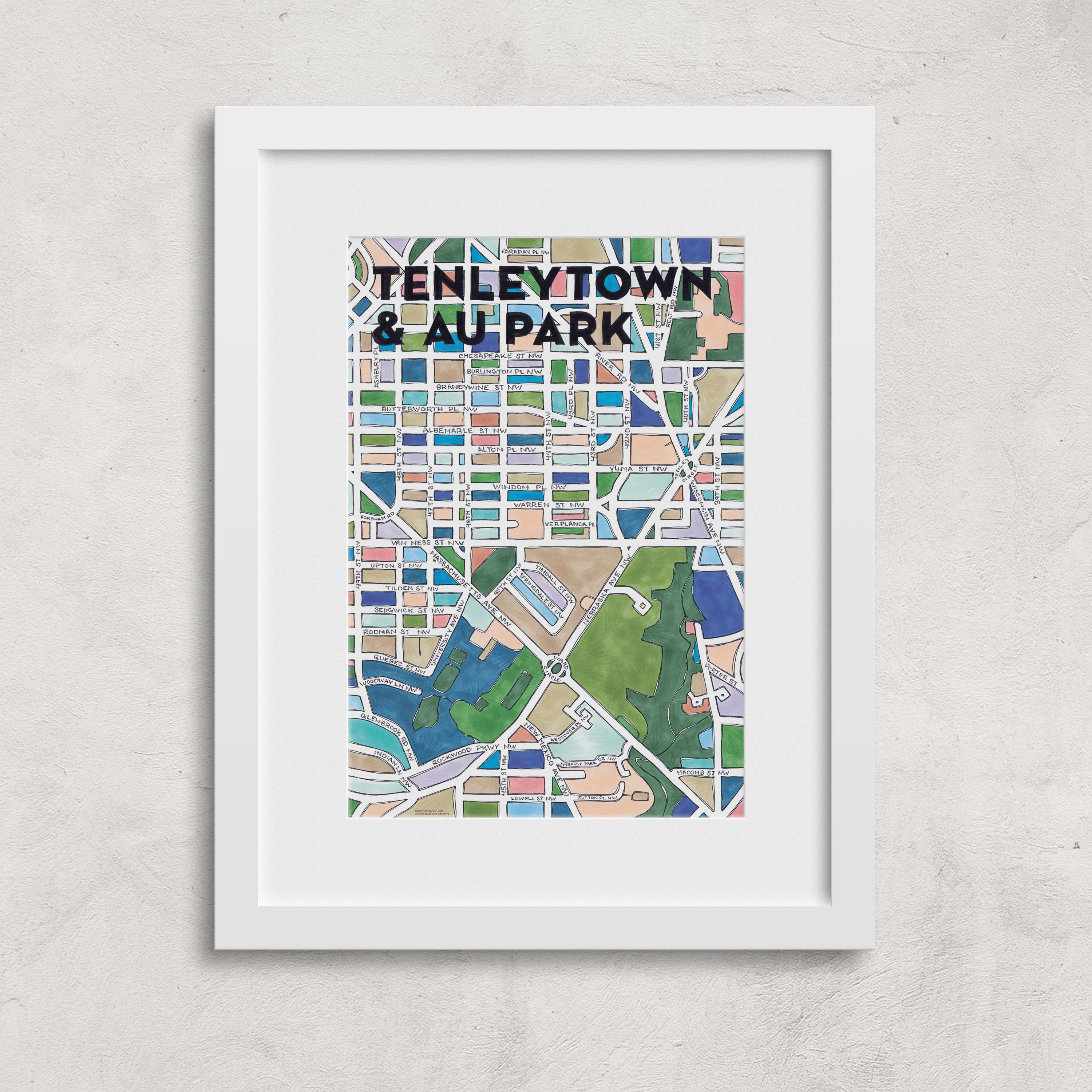 Tenleytown & AU Park Neighborhood Map Art Print - Etsy