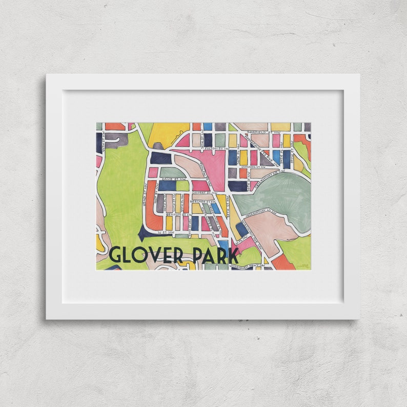 Glover Park Neighborhood Map Art Print - Etsy