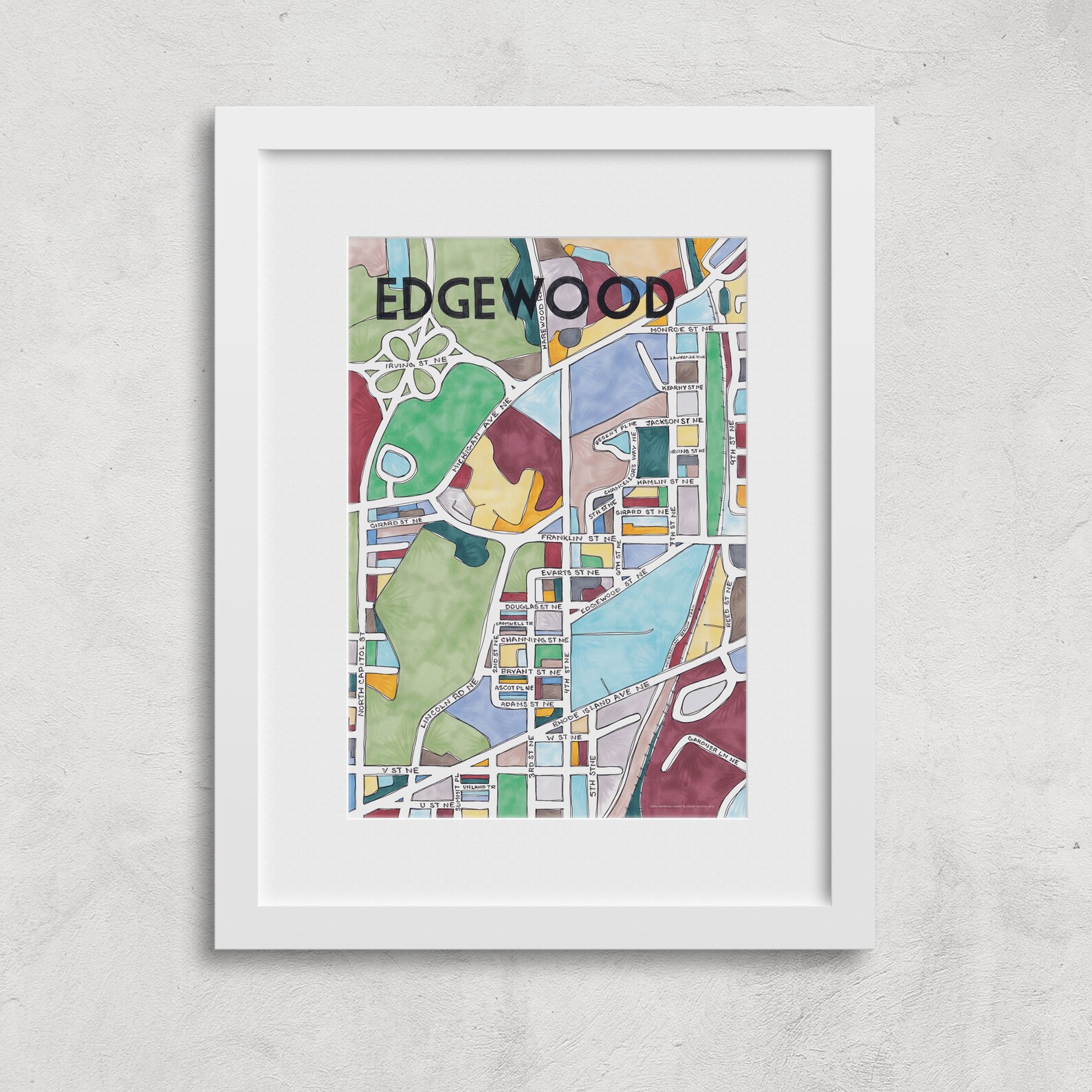 Edgewood Neighborhood Map Art Print - Etsy