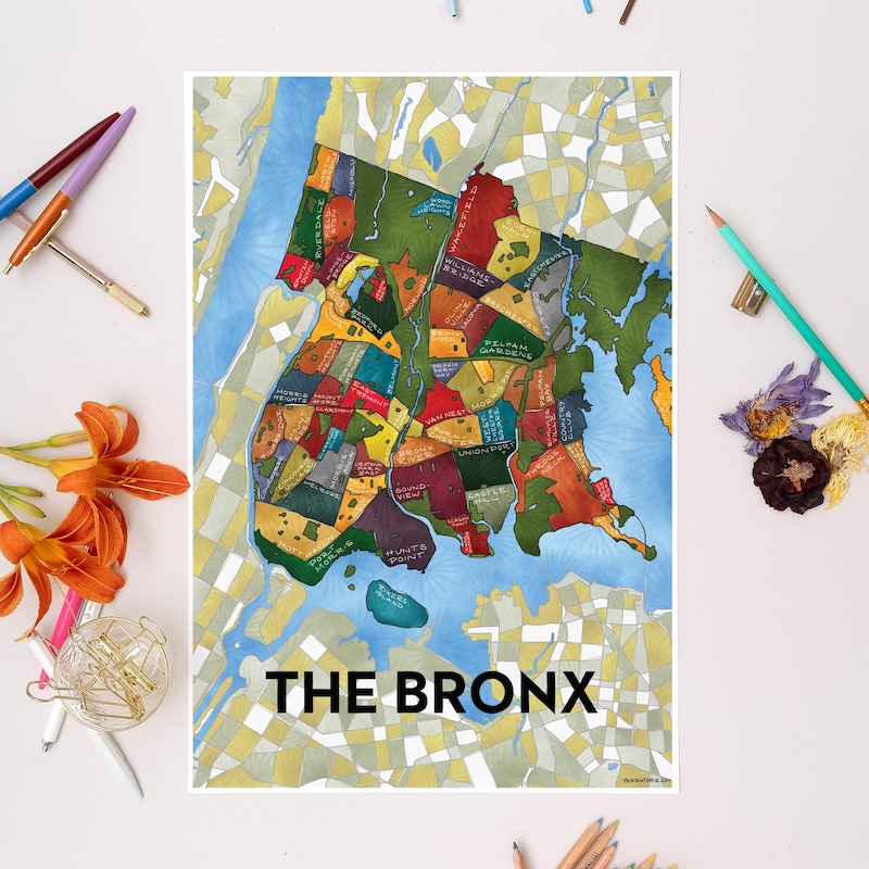 Bronx Map - Etsy