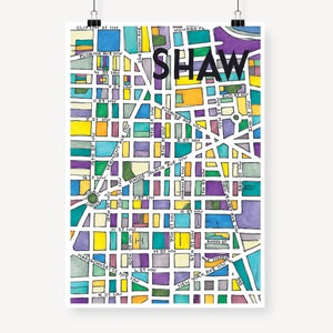 Shaw Neighborhood Map Art Print | Etsy