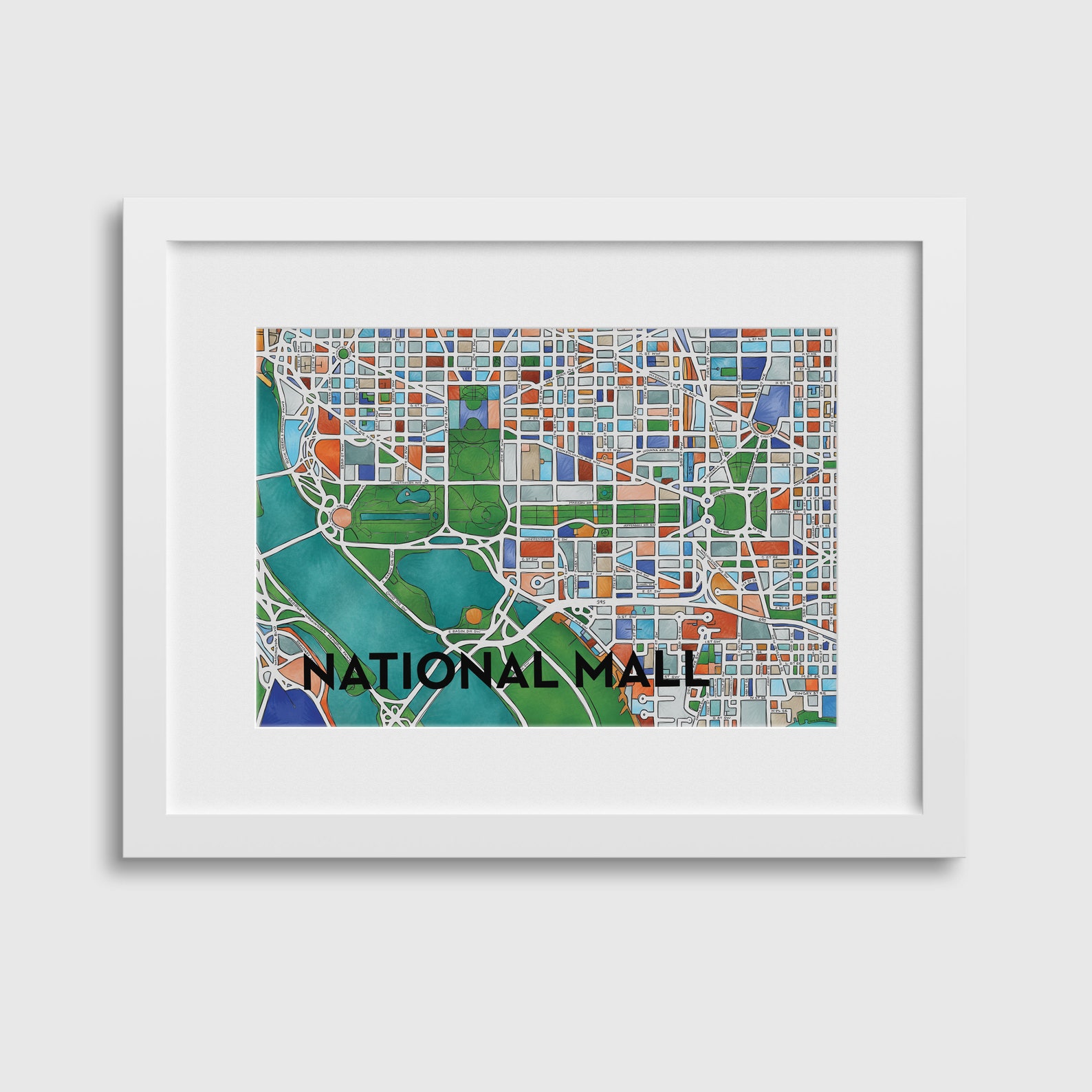 National Mall Map Art Print - Etsy