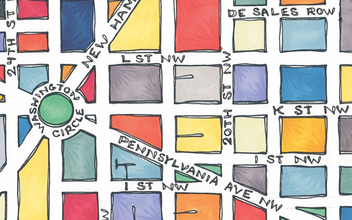 Foggy Bottom Neighborhood Map Art Print - Etsy