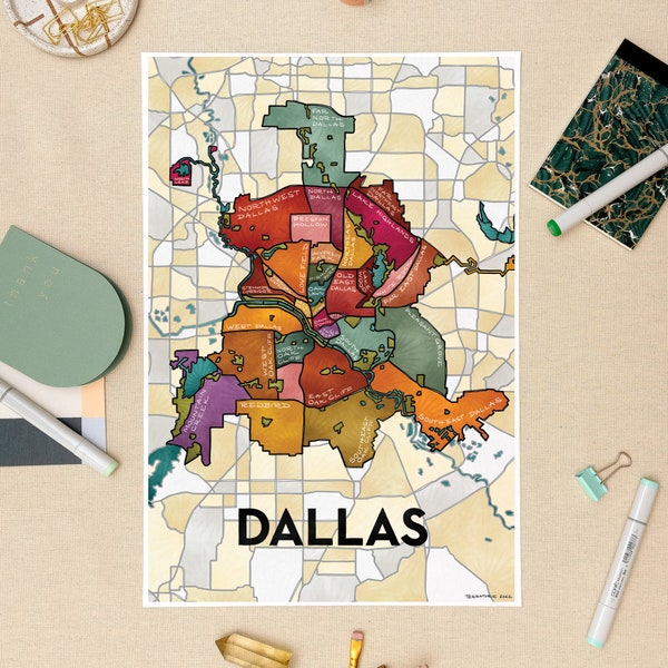 Dallas Map - Etsy