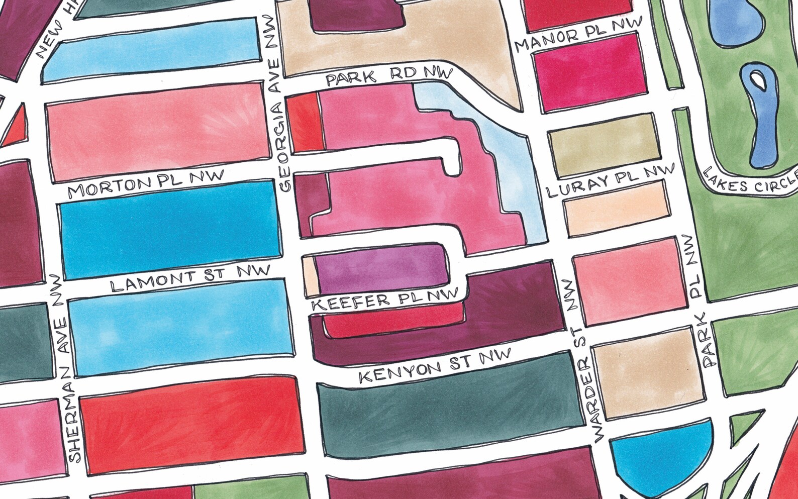 Park View Neighborhood Map Art Print - Etsy