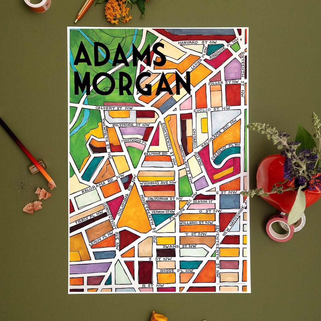 Adams Morgan Neighborhood Map Art Print - Etsy