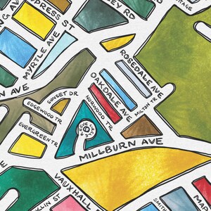 Maplewood (new Jersey) Neighborhood Map Art Print - Etsy