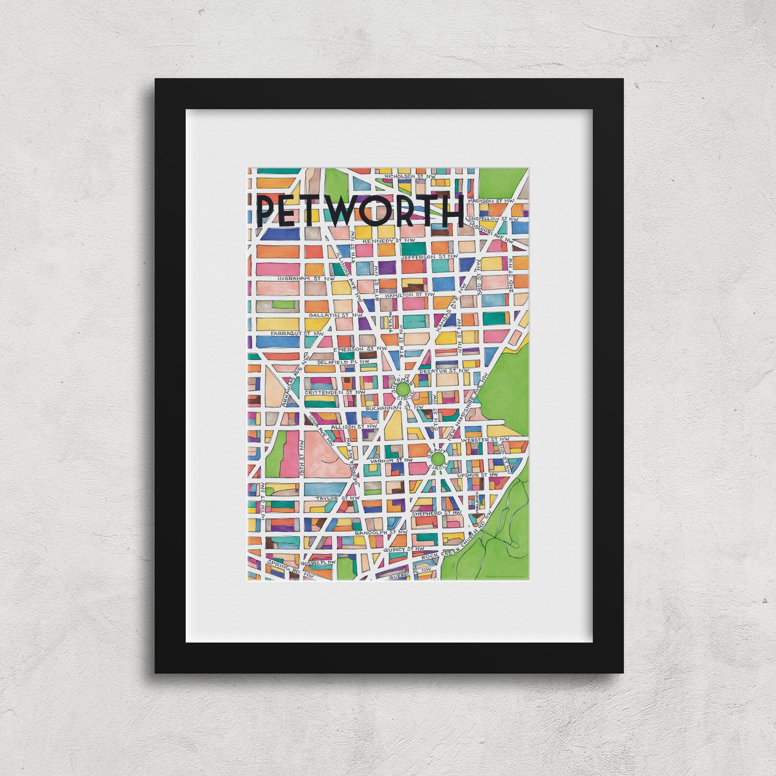 Petworth Neighborhood Map Art Print - Etsy