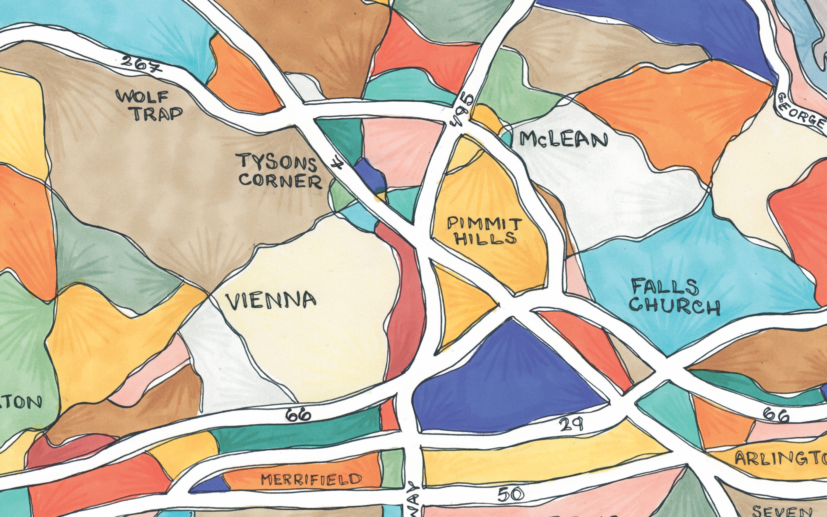 Northern Virginia Dc Map Northern Virginia (NoVA) Print — Terratorie